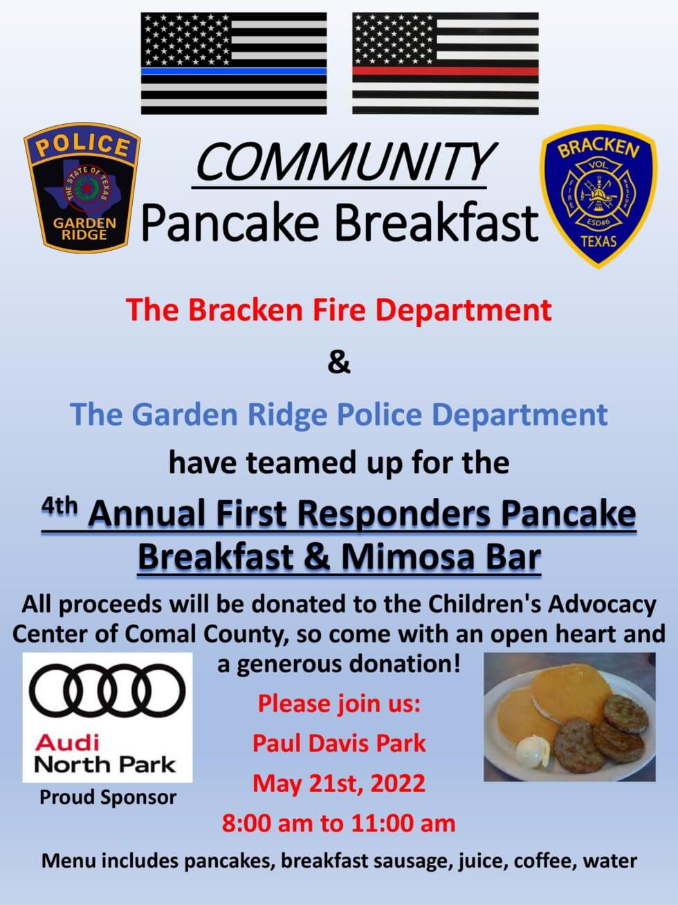 Community Pancake Breakfast | Bracken Volunteer Fire Department